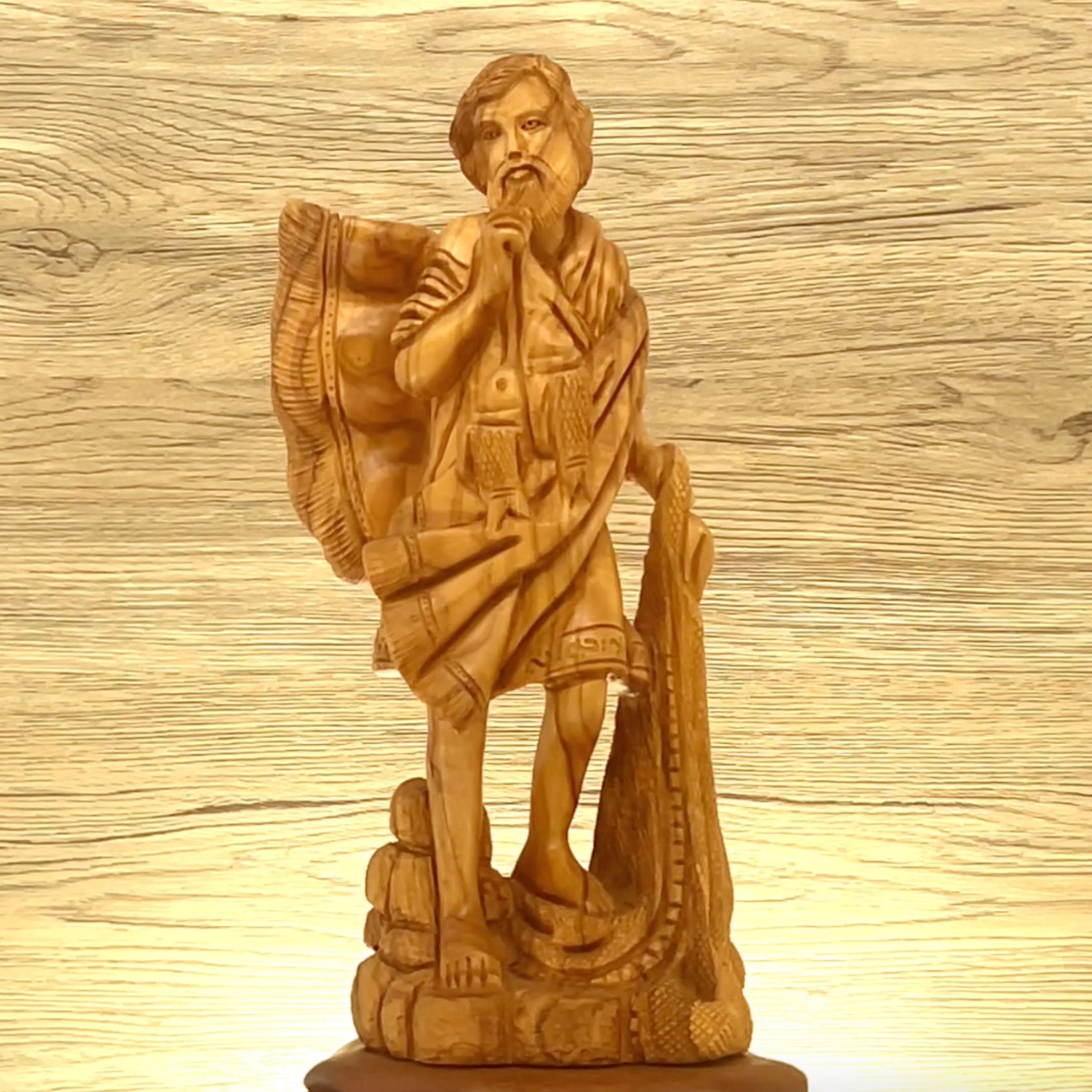 St Peter Statue, 12.5" Carved Figurine Statuette, Catholic Home ...