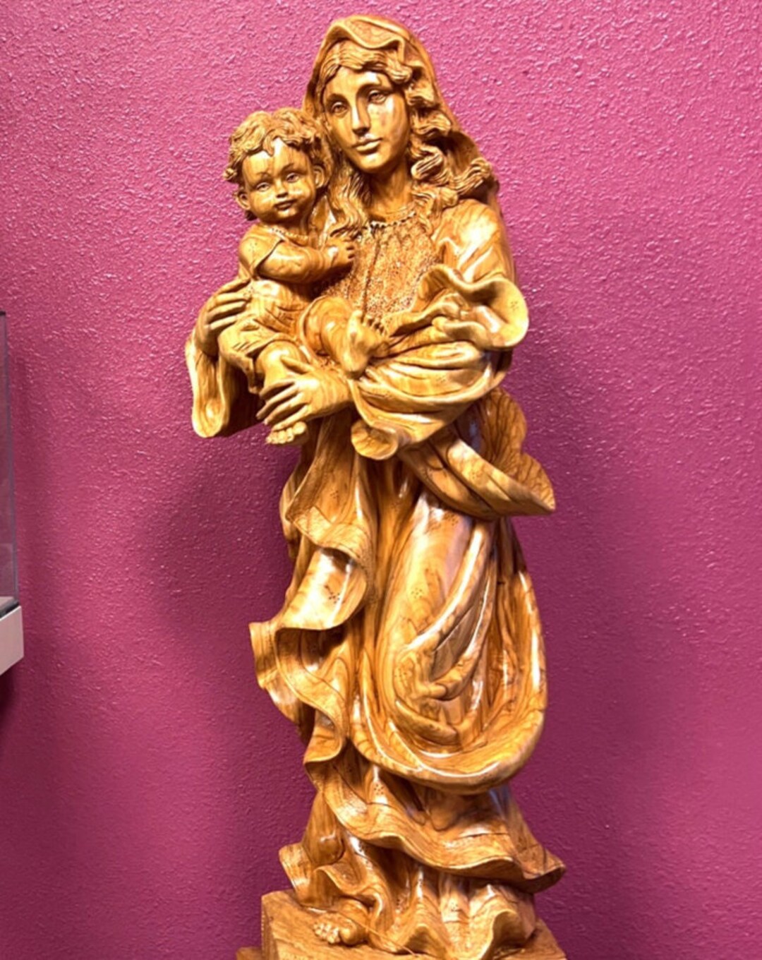 Blessed Virgin Mary Holds Baby Jesus Christ, Large Masterpiece Statue ...
