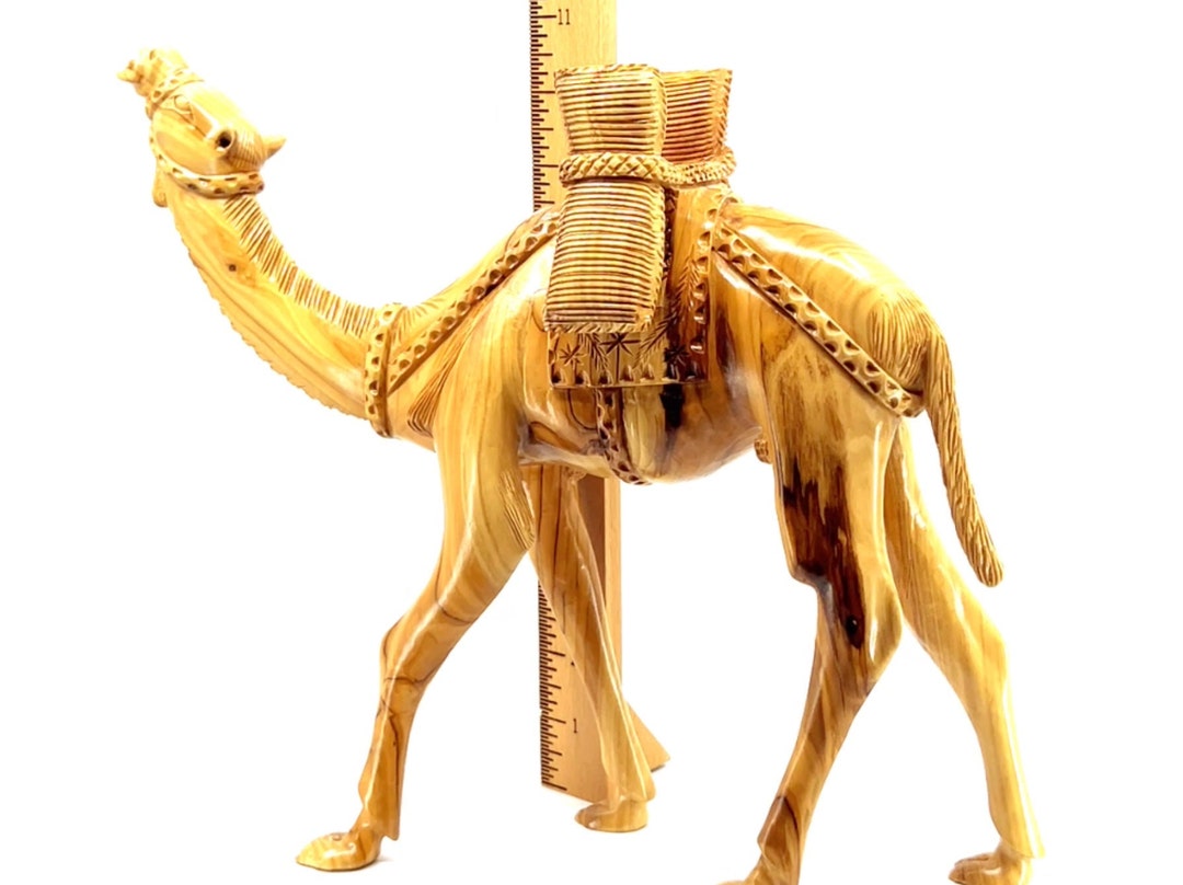 Camel Wood, 11" Figurine, Biblical Animal, Inspired Faith Art, Christian Home, Catholic Easter ...