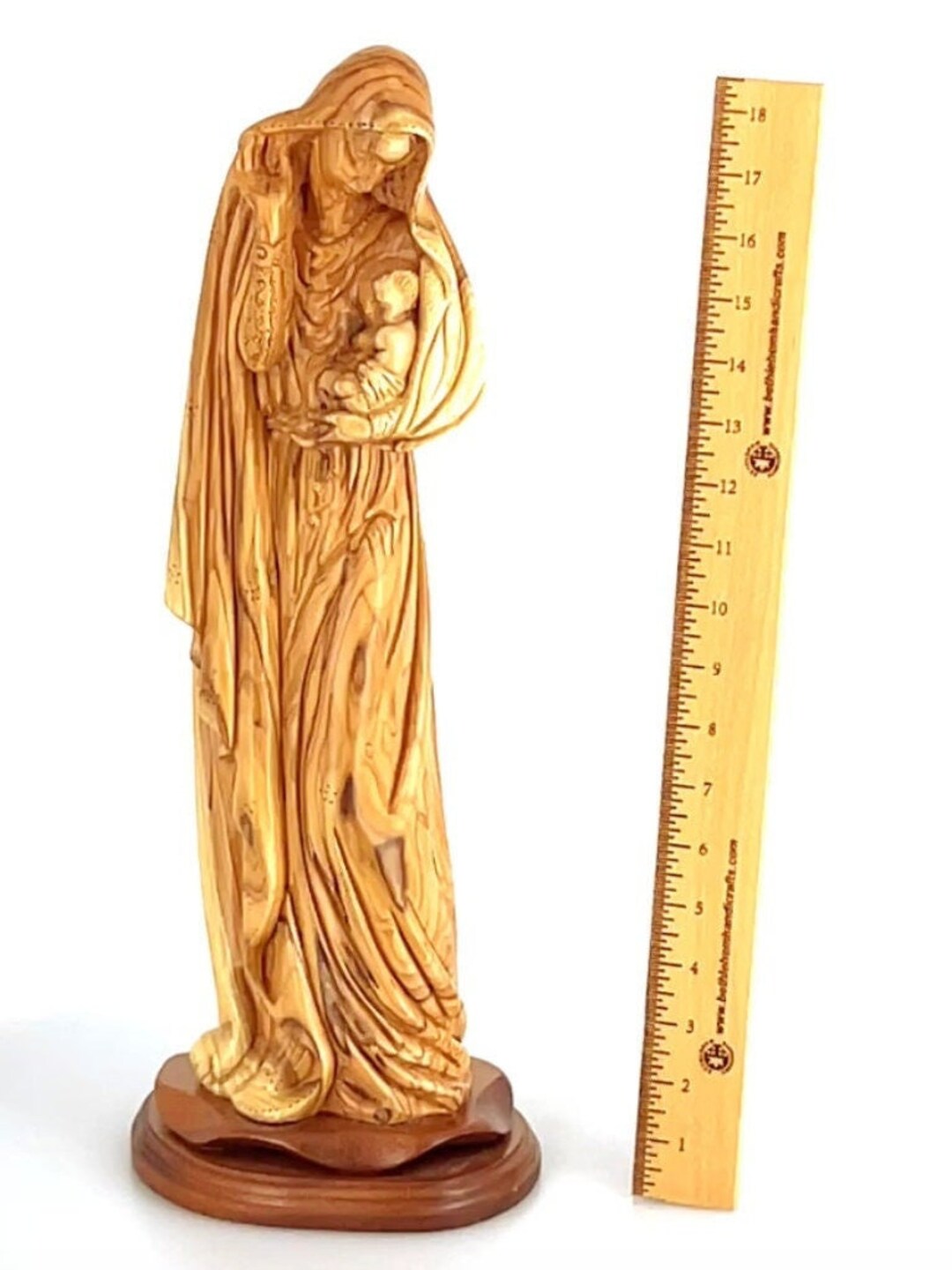 Baby Jesus, Mother Mary Holding Christ the King, Religious Carved ...