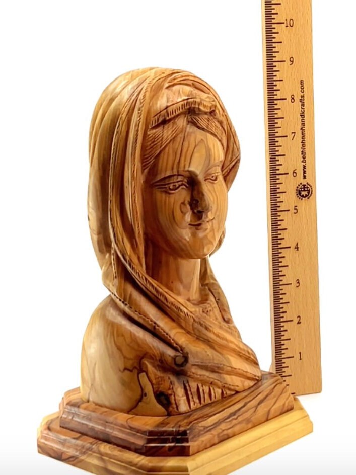 Virgin Mary Bust Carving 9.1 Head Carving From Holy - Etsy
