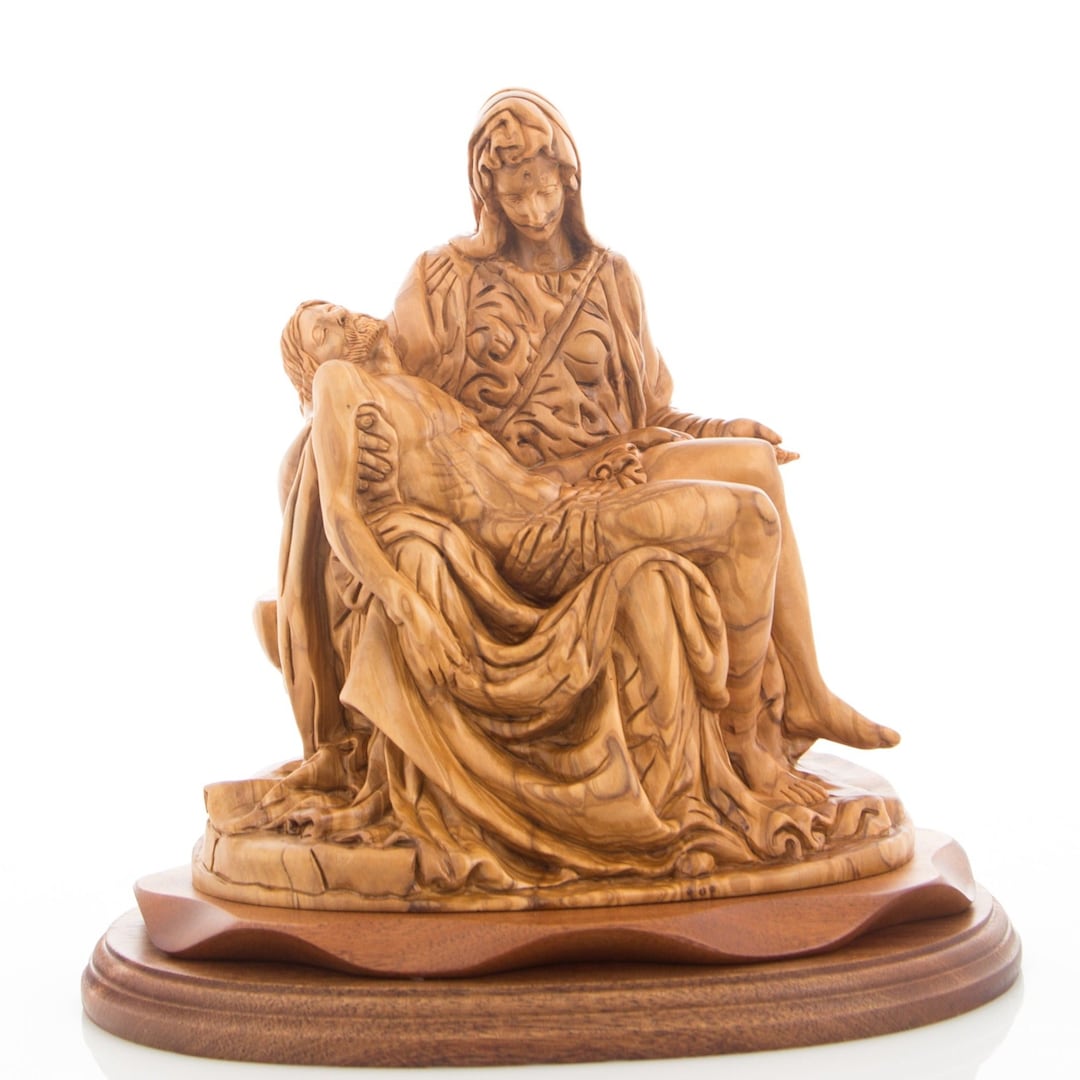 La Pieta Michelangelo, Carved Virgin Mary Holding Christ, Medium Size ...