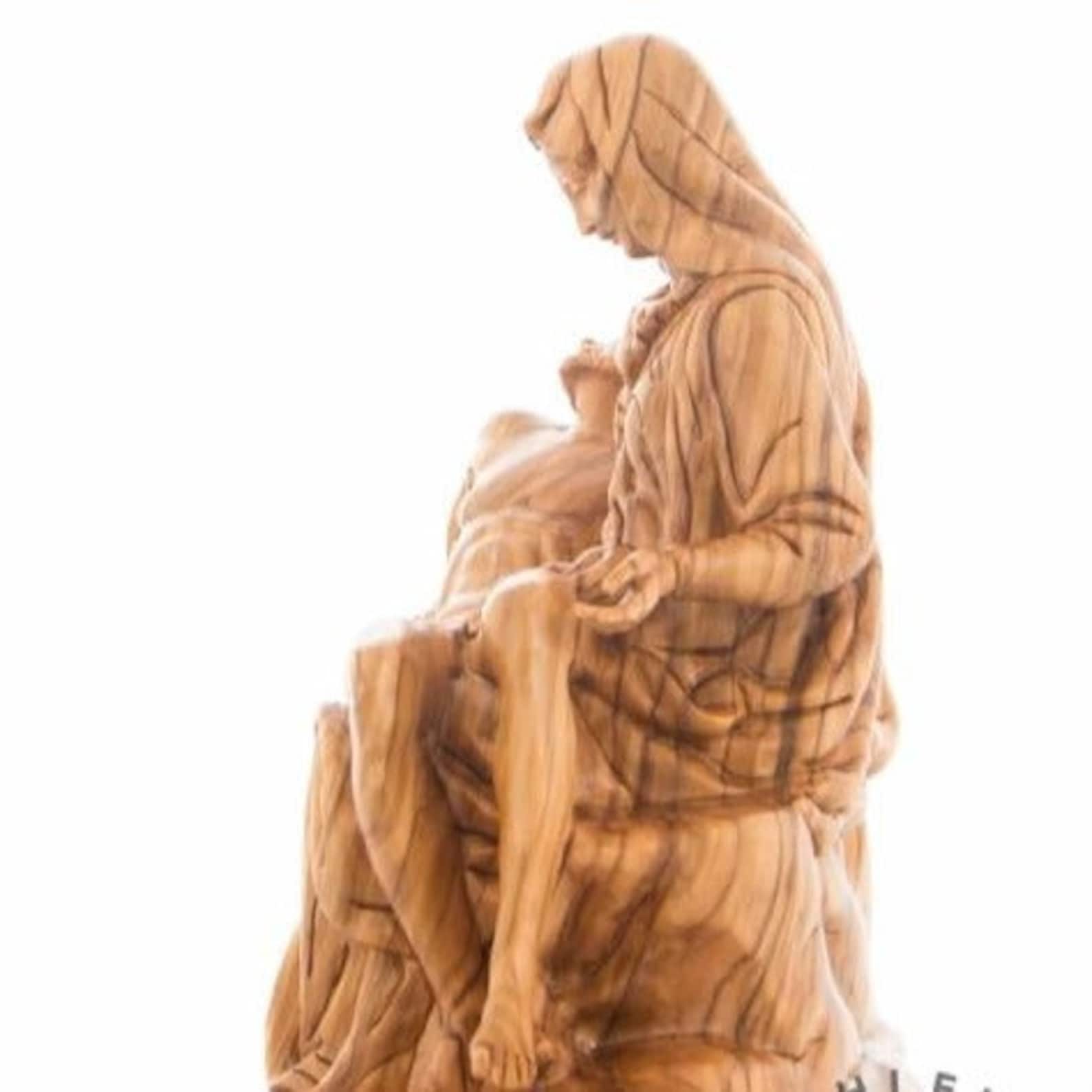 La Pieta Michelangelo, Carved Virgin Mary Holding Christ, Medium Size ...