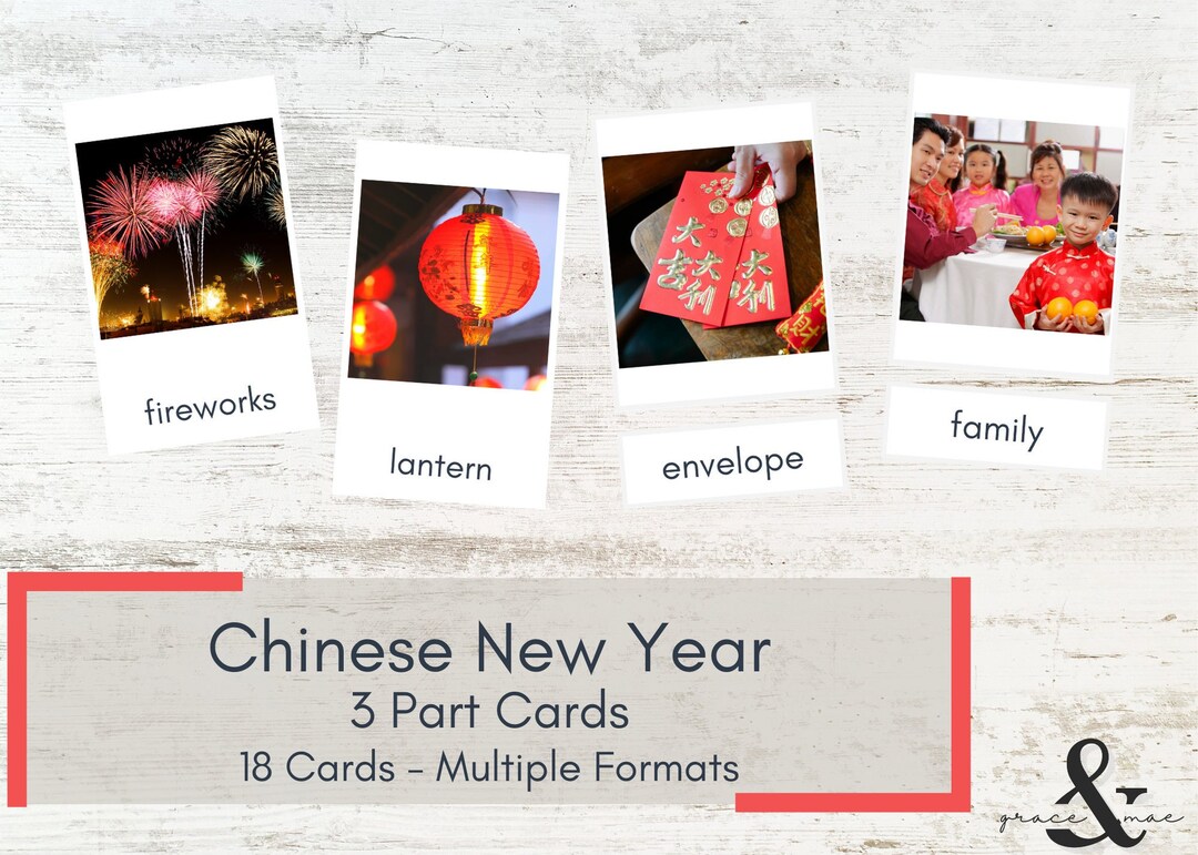 Chinese New Year 3 Part Cards - Montessori Cards - Printable ...