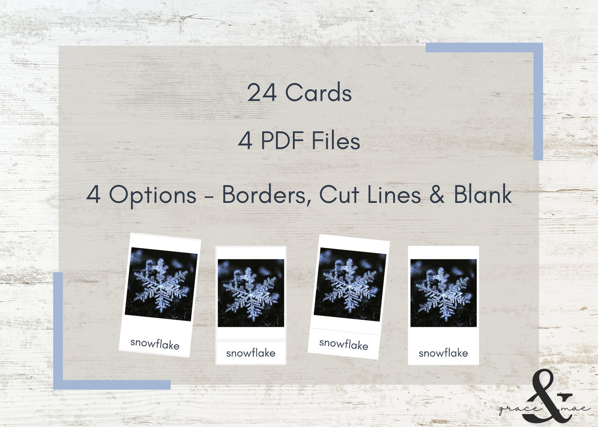 Winter Snow 3 Part Cards - Real World Pictures - Montessori Cards ...
