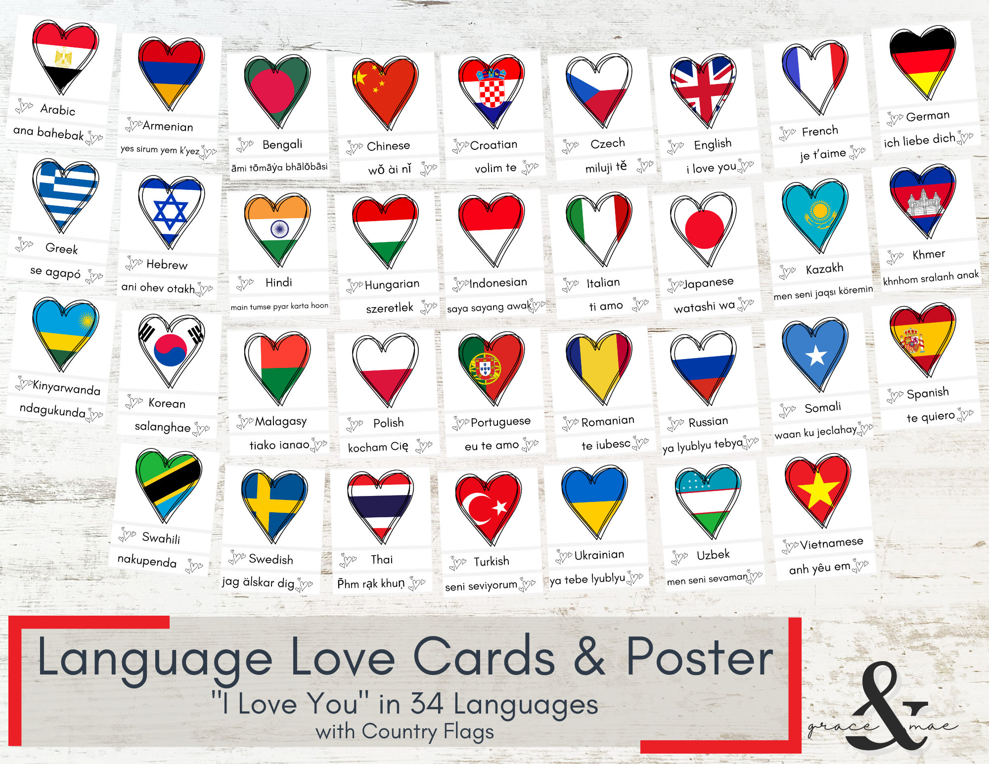 Valentine's Day Love Around the World Cards - I Love You in Foreign ...