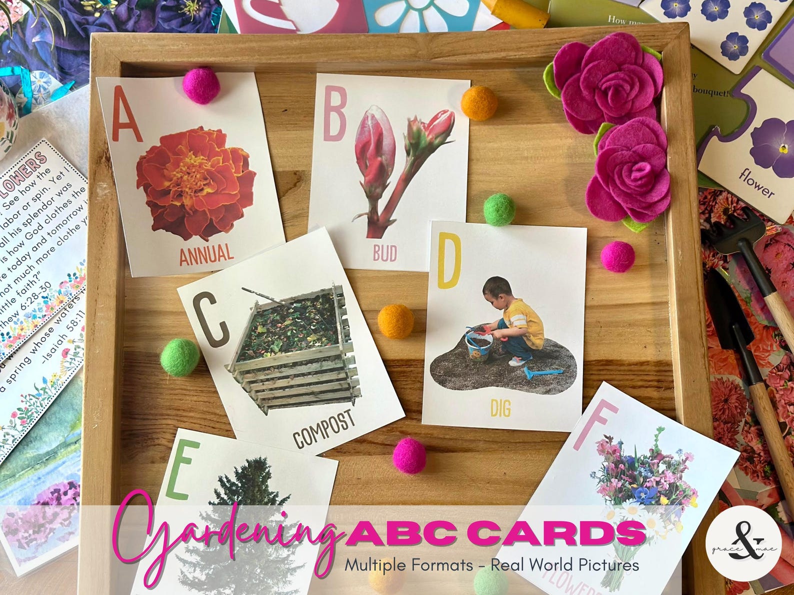 Gardening ABC Flashcards – Spring Summer Preschool Decor (PDF) - Etsy