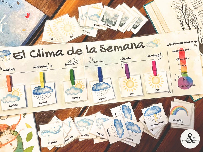 Spanish Weather Chart Printable | Homeschool Classroom - Etsy Australia