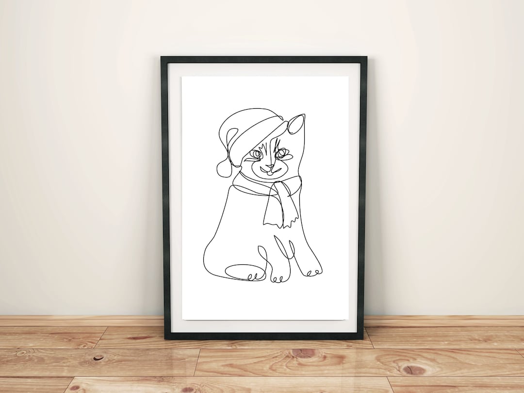 One Line Cat/ Oneline Artwork/ Line Art Print/ Poster/ Print/ Wallart ...