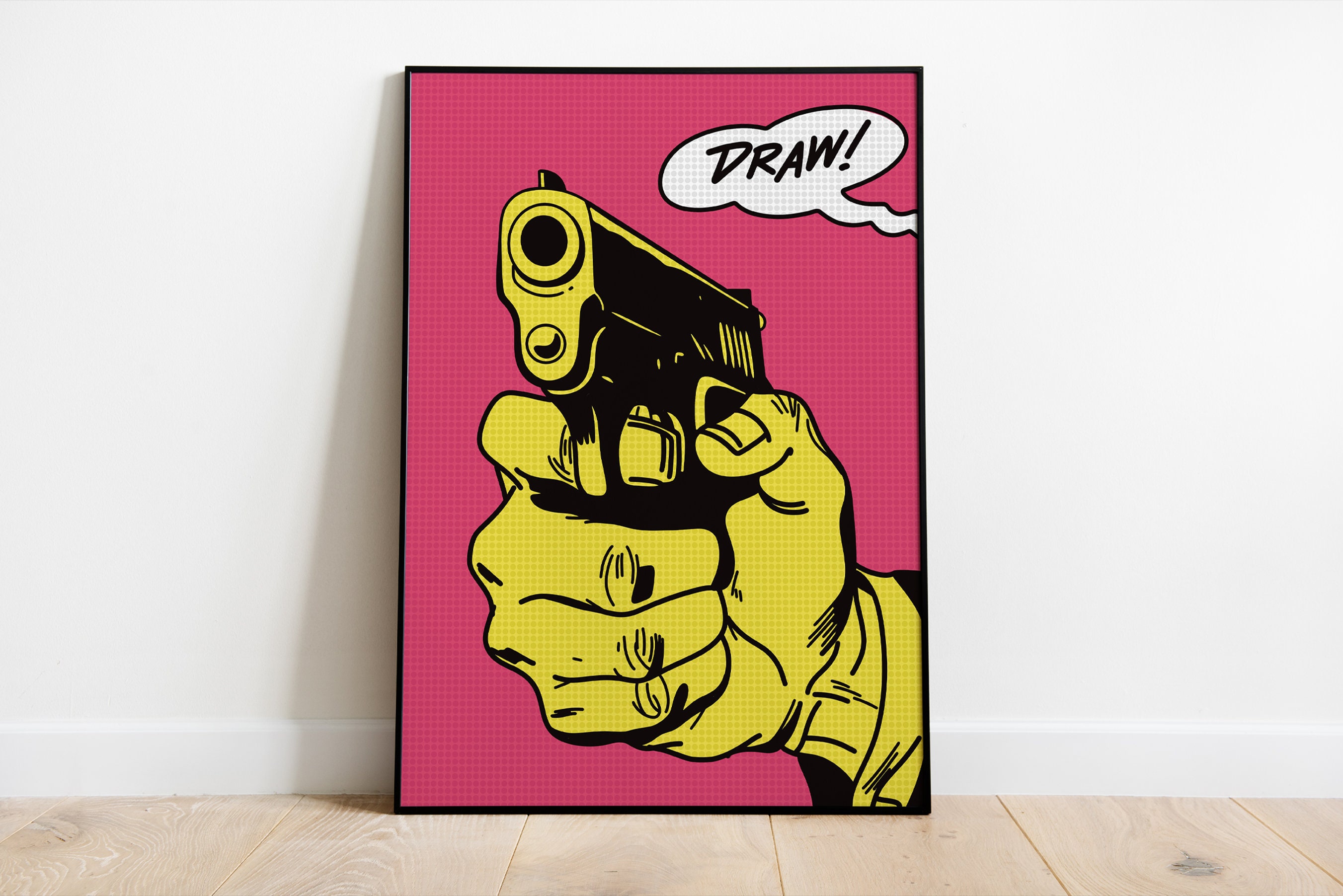 Pop Art Wall Decor, Gun Cartoon, Comic Pop Art , Comic Art - Etsy