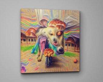 Psychedelic Dog Art - Etsy