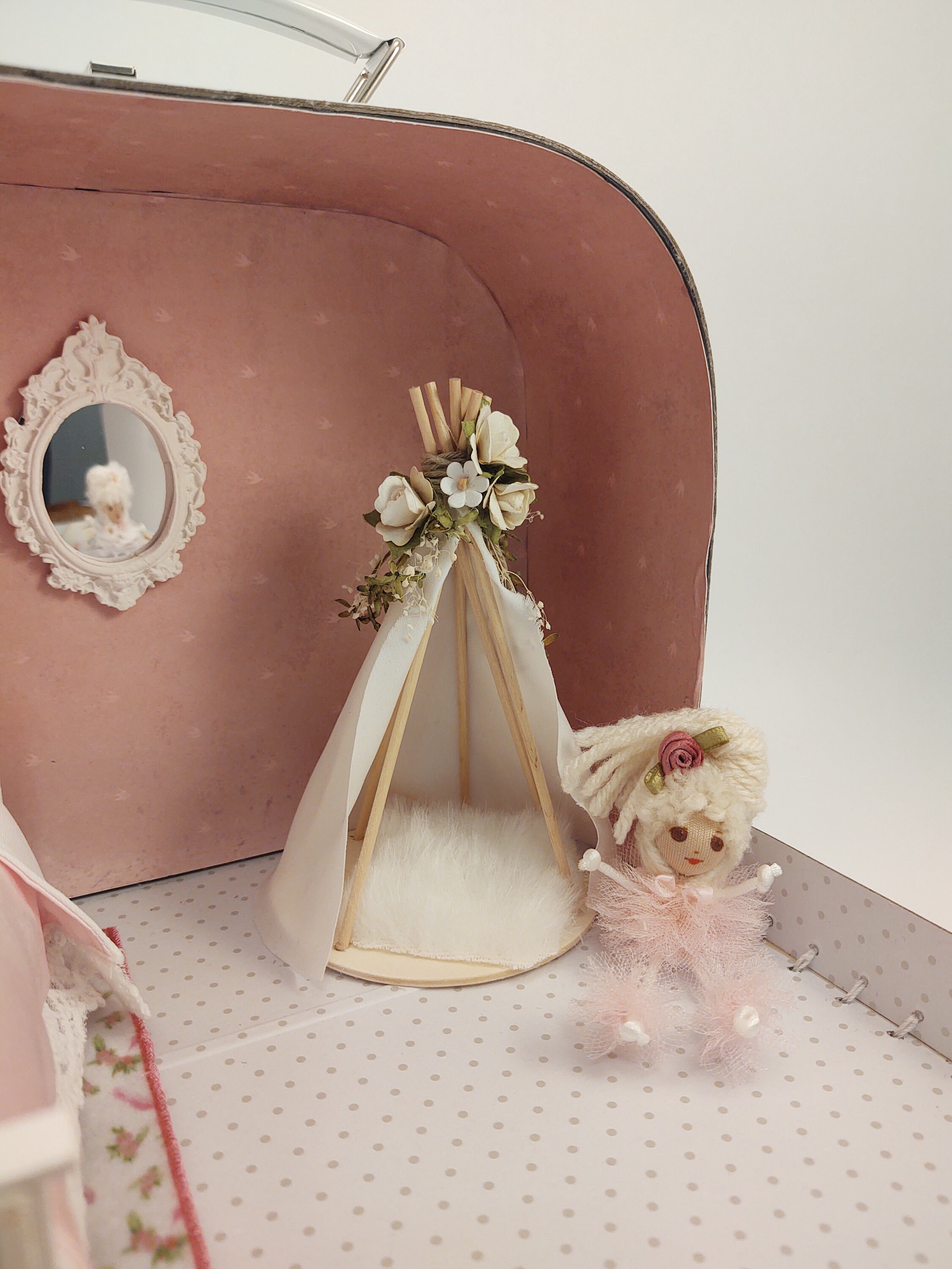 Fairy Garden, Dollhouse Teepee, Miniature Teepee, Dollhouse Tent ...