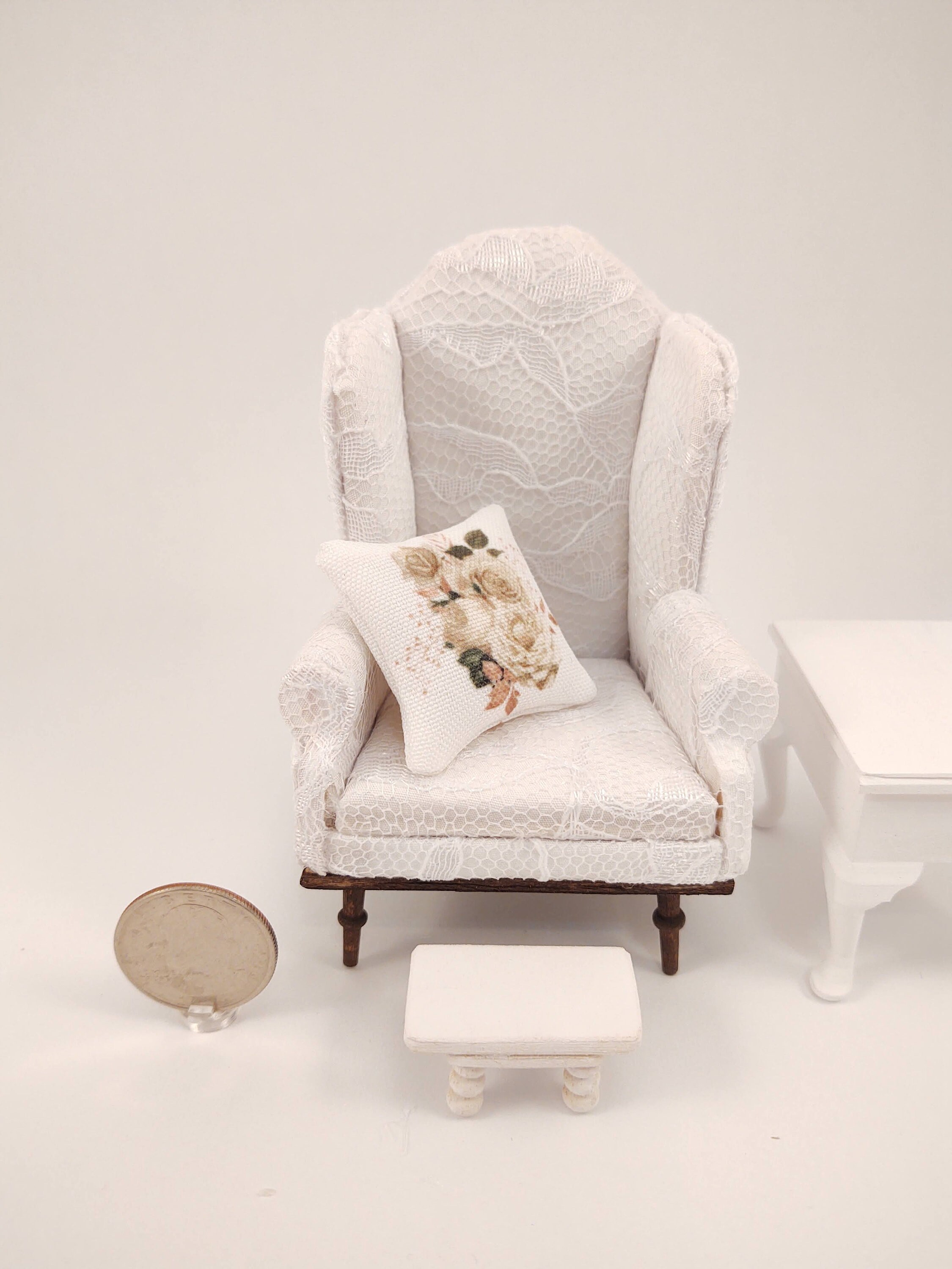 Dollhouse Wingback Chair Miniature Wingback Chair Wingback Chair Wing ...