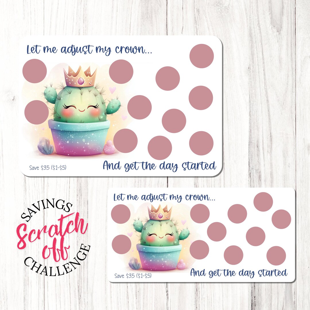 Cactus Queen Scratch off Savings Challenge | A5 & A6 | Save 35 | Low ...