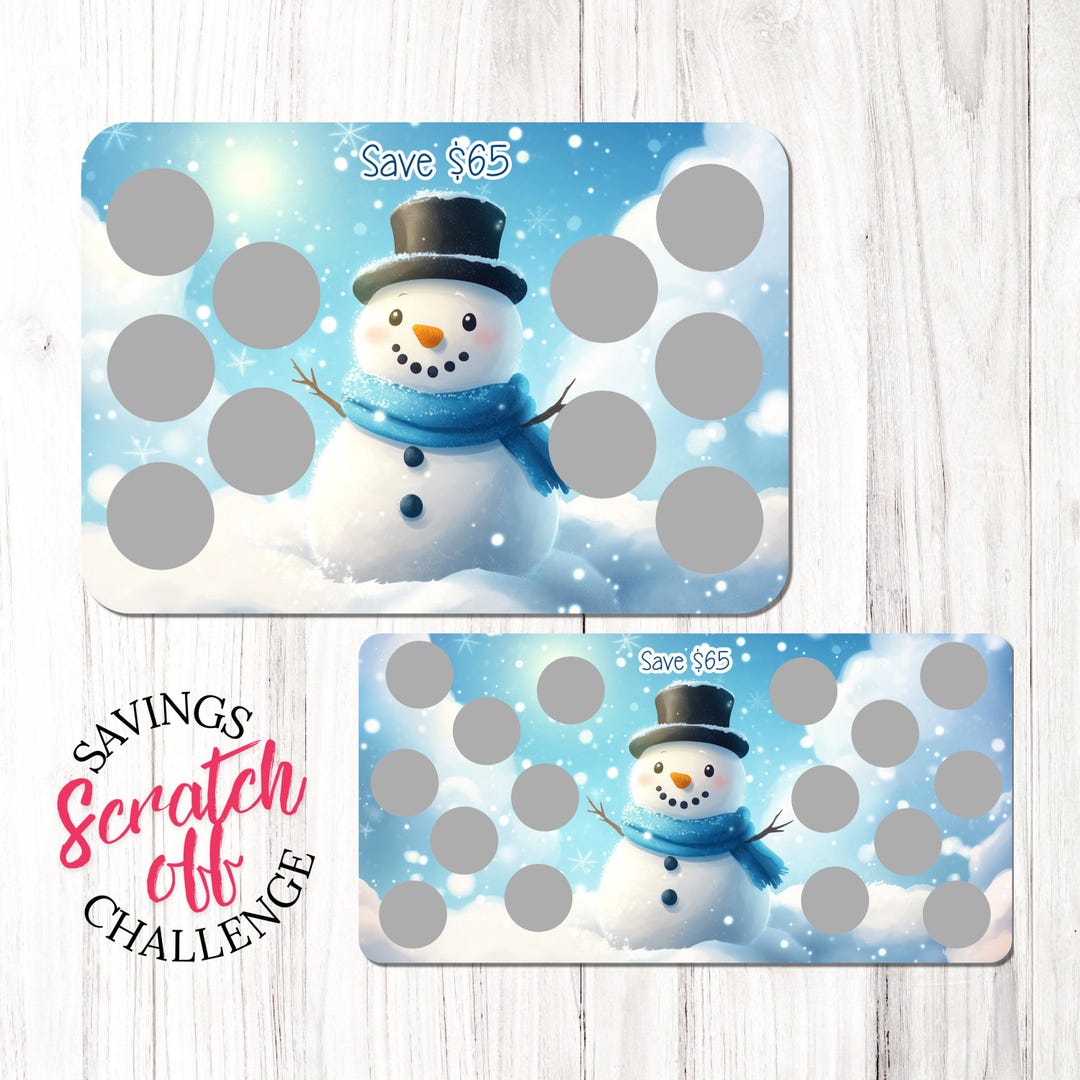 Snowman Scratch off Savings Challenge A5 & A6 Save 65 Low Amounts ...