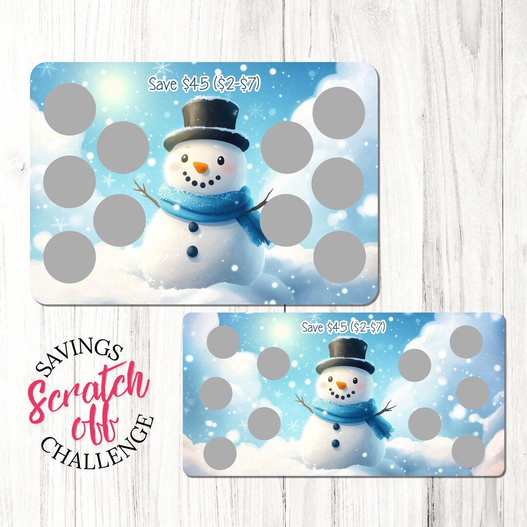 Snowman Scratch off Savings Challenge | A5 & A6 | Save 45 | Low Amounts ...