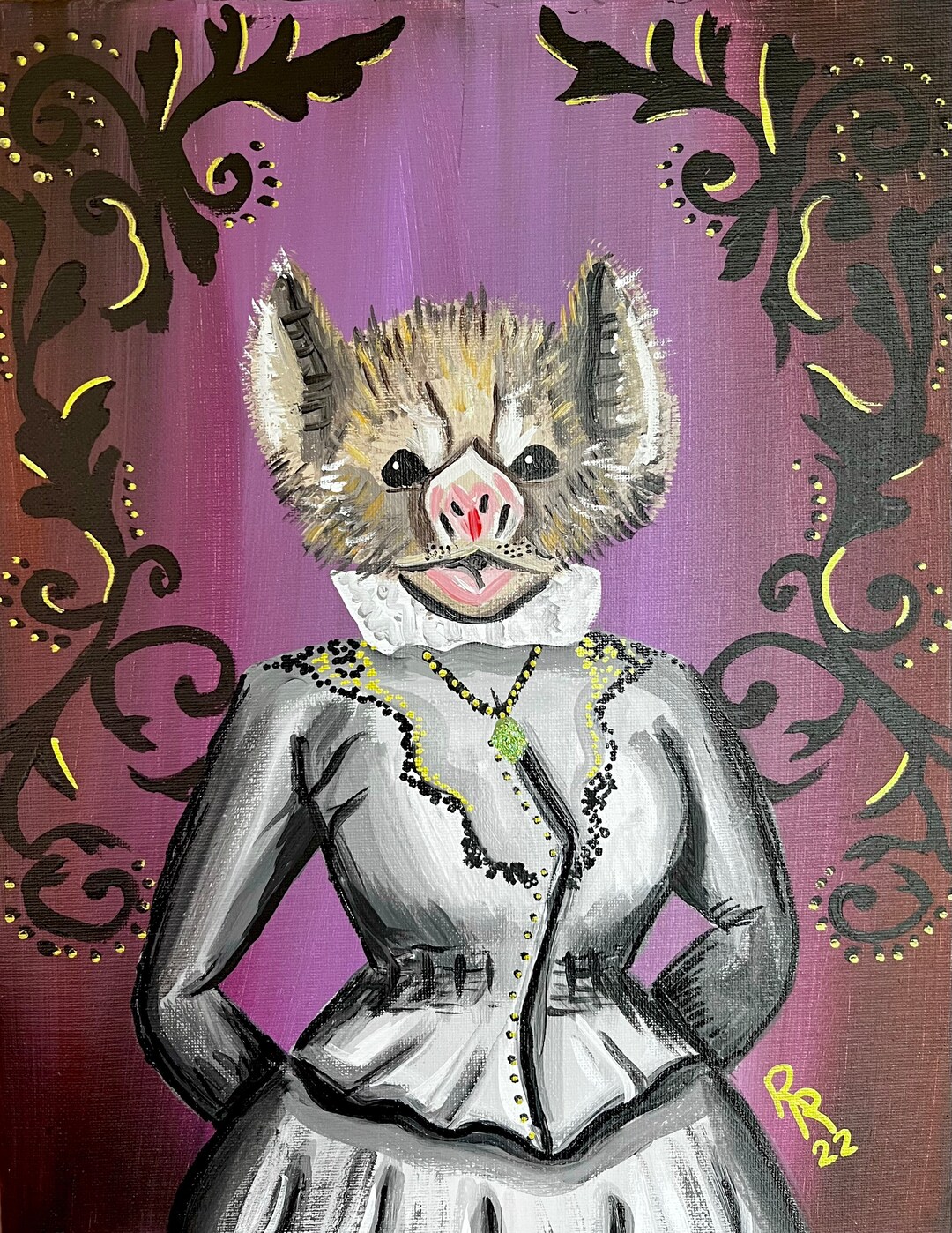 Vampire Bat Lady Victorian Portrait 8x10 Print - Etsy