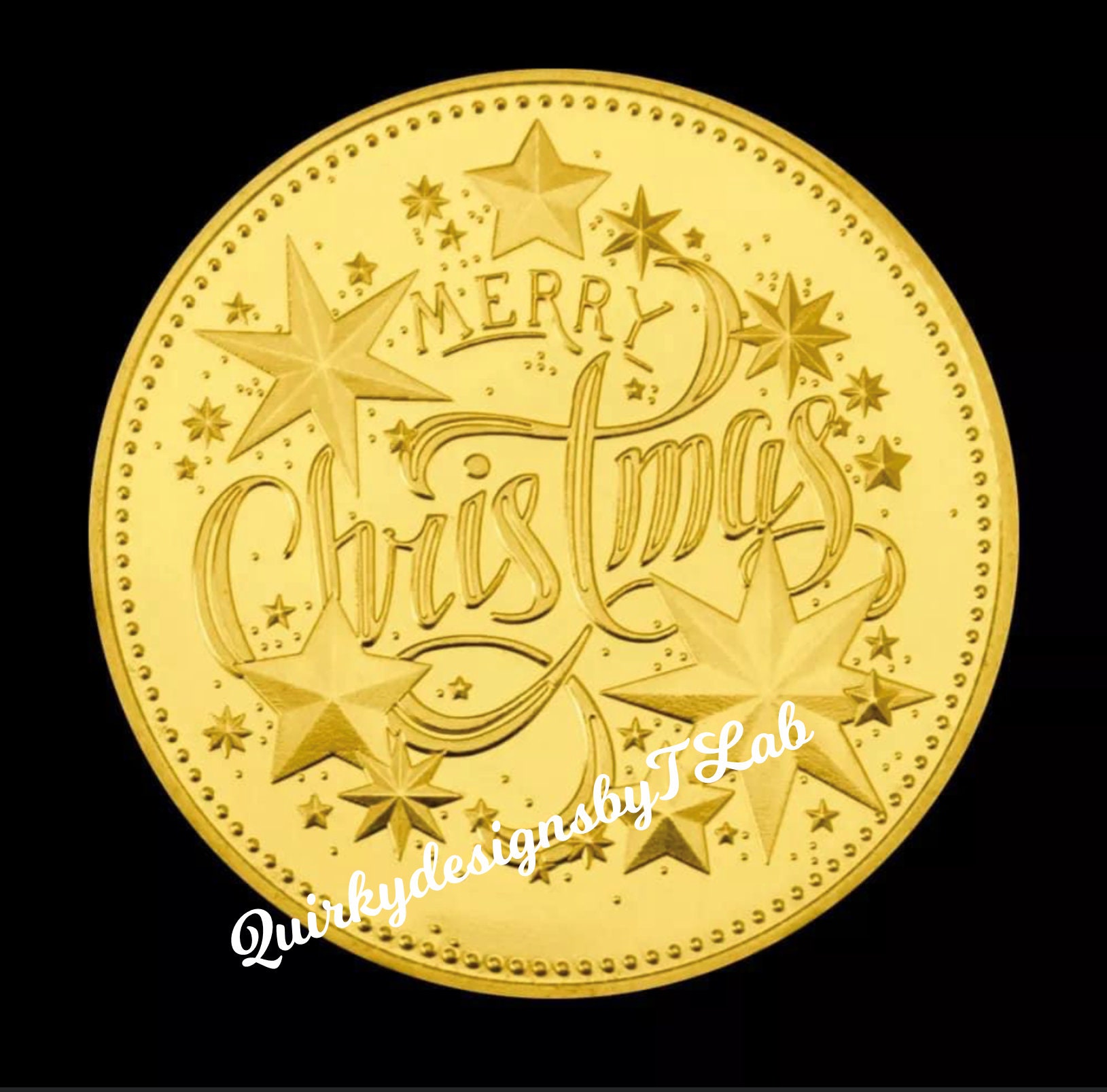 Christmas Wishing Coin Personalised Case Gold Silver Santa - Etsy