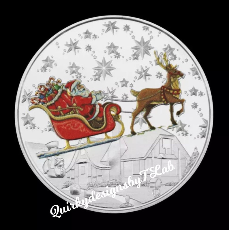 Personalized Christmas Wishing Coin: Santa, Reindeer Keepsake - Etsy