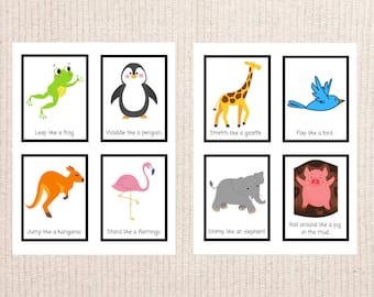 Animal Movement Cards - Etsy