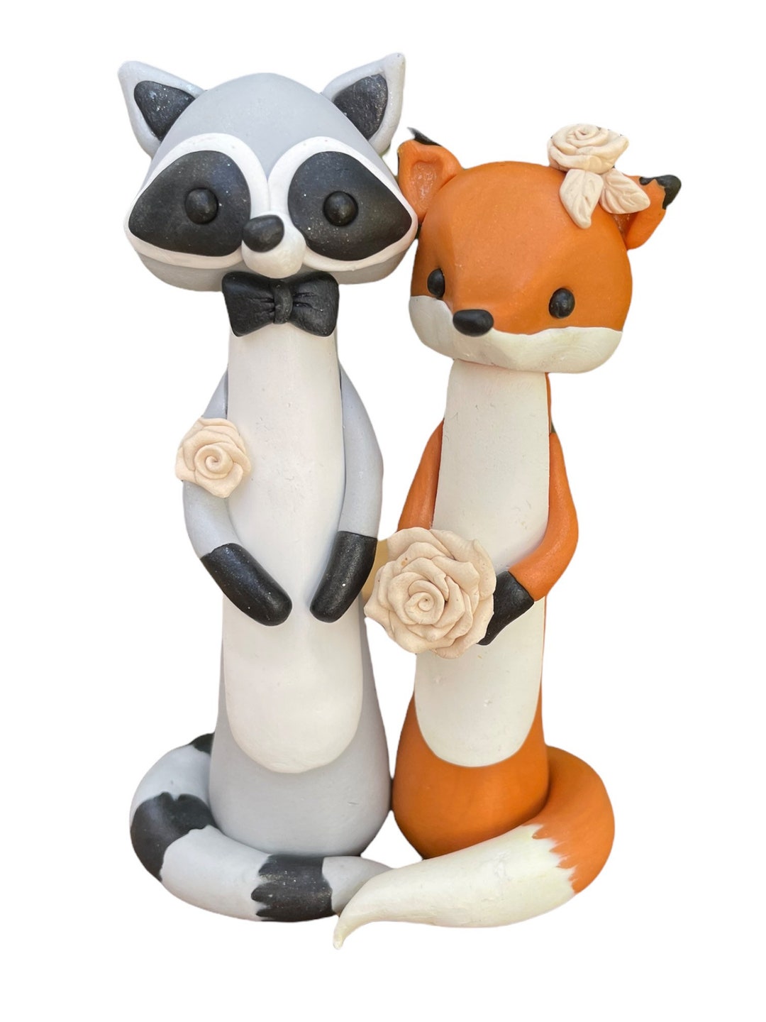 Fox and Raccoon Cake Topper,fox Cake Topper,wedding Cake Topper,raccoon ...