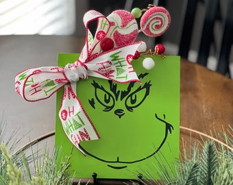 Personalized Wood Decoration Custom Wooden Grinch Blocks Christmas ...