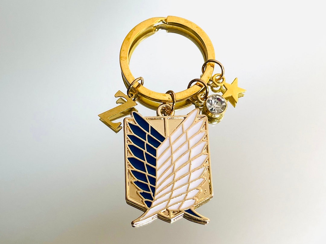 Personalised Gold AOT Inspired Keychain Keyring With Crystal Birth ...