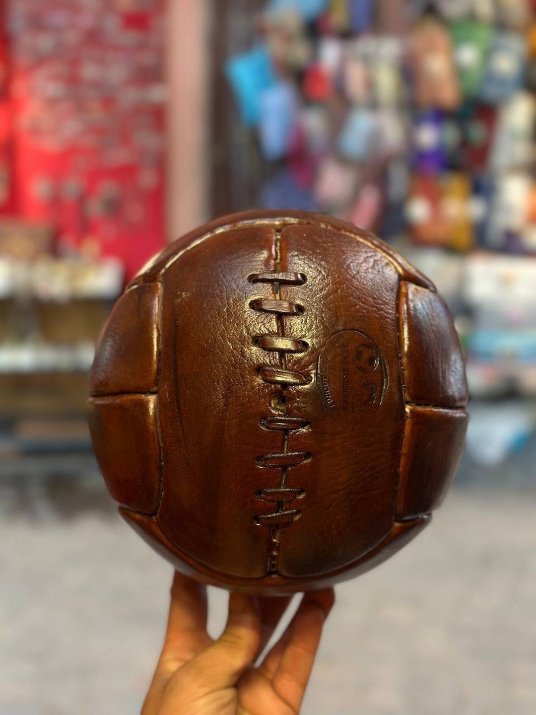 Football and Handball Sport Leather Ball, 100% Cow Leather, Handmade ...