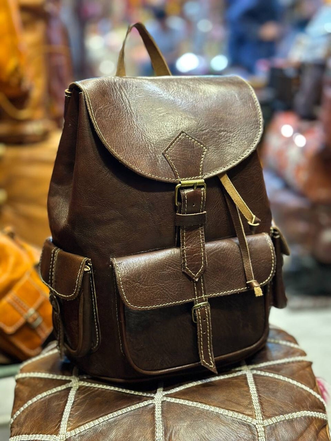 Bag Leather,backpack Leather,top Handle Bag,handmade Backpack,vintage ...