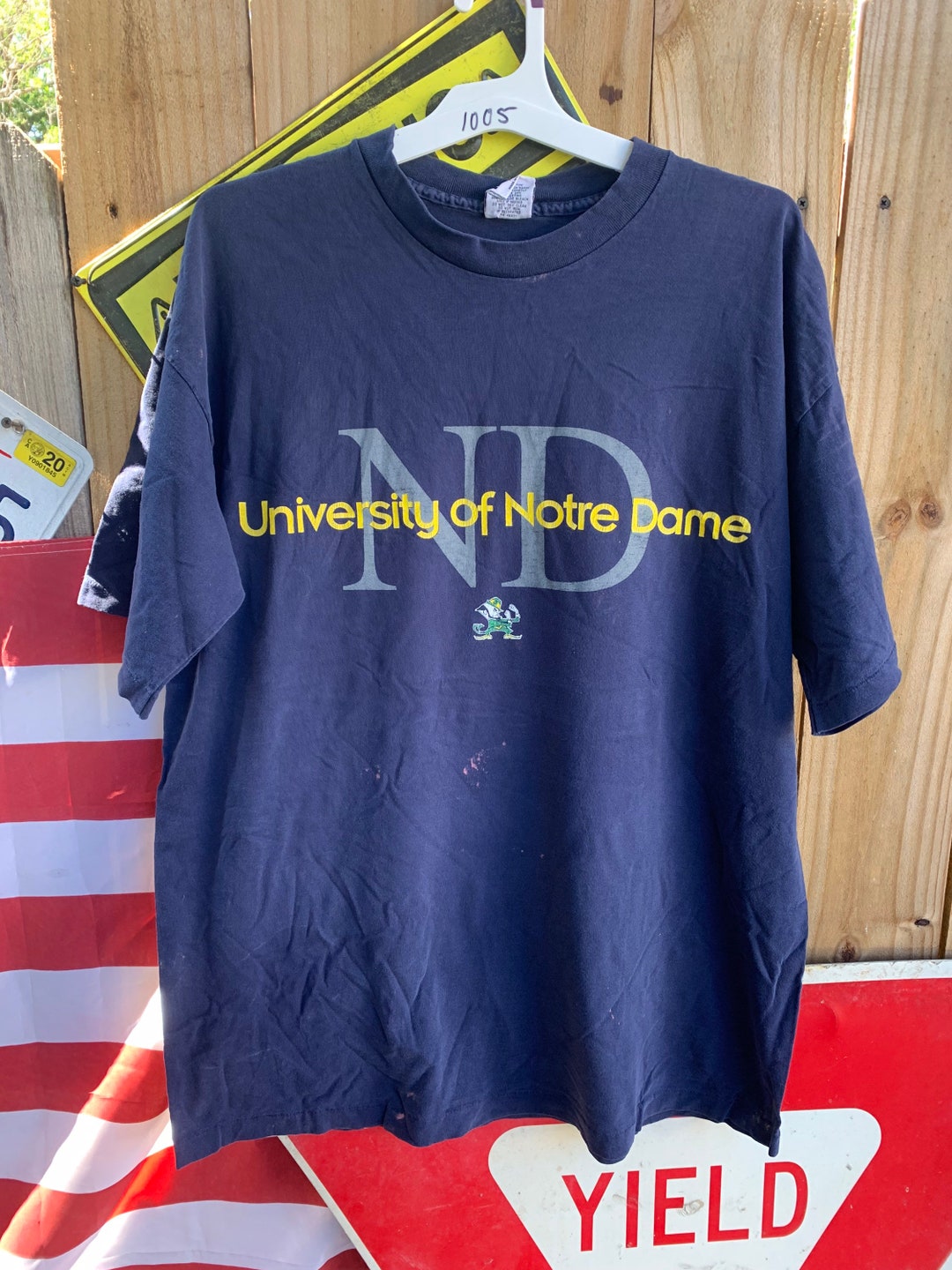 Vintage 90s University of Notre Dame T-shirt Size XL - Etsy