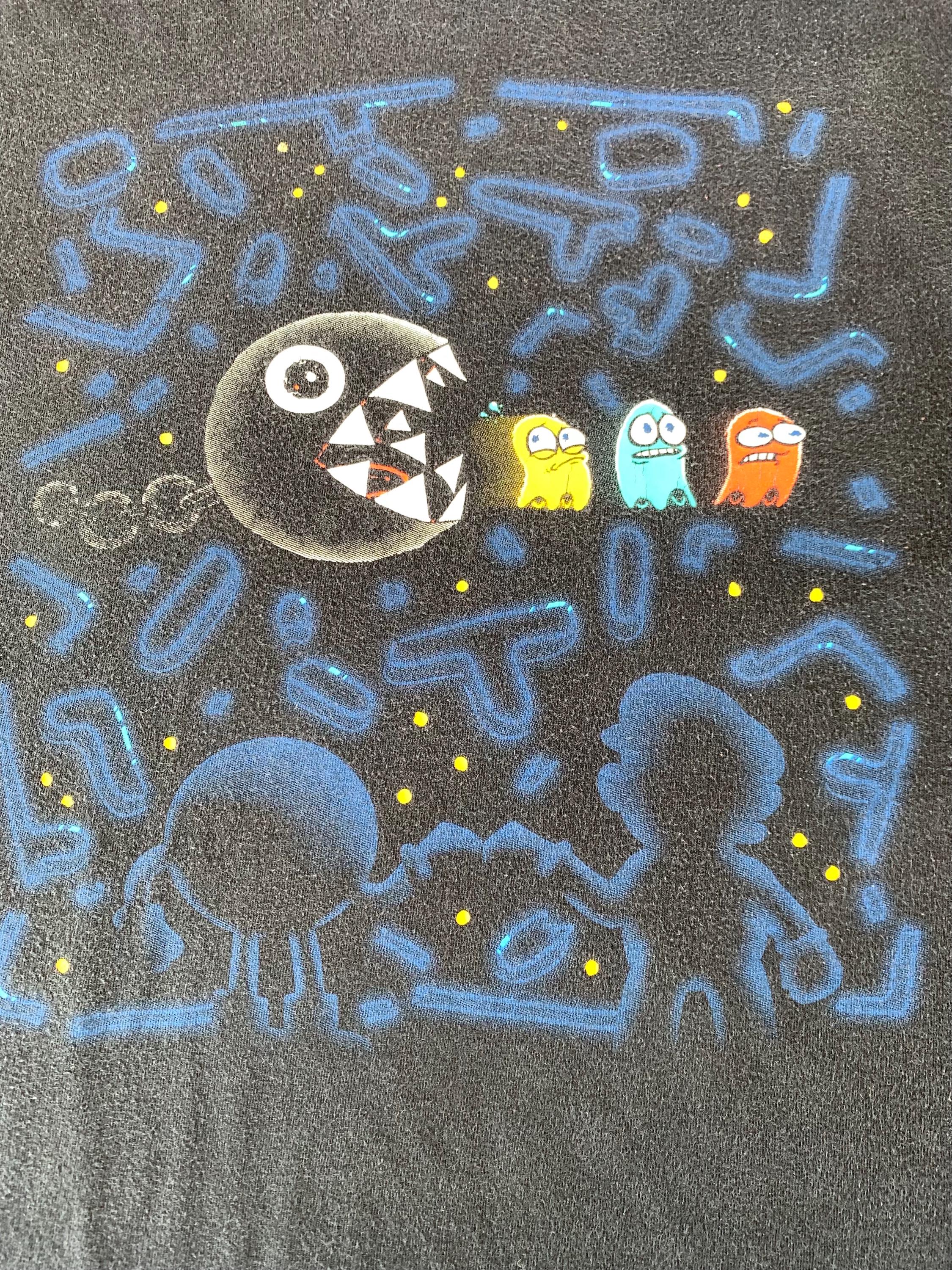 Vintage Y2K Pac-man Super Mario Bros. Mashup Tee - Distressed Black XL ...