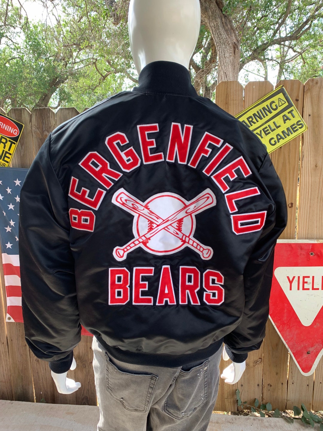 Vintage 90s Bergenfield Bears New Jersey Baseball Embroidered Bomber ...