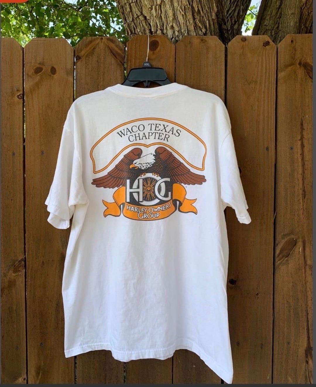 Vintage 90s Harley-davidson Waco Texas Chapter HOG White XL 100% Cotton ...