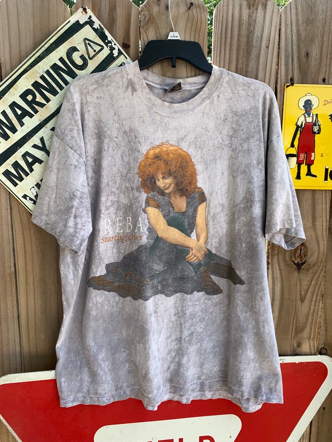 Vintage 90s Reba 20 Years Starting Over 1995 Promo Album Tie Dye T ...
