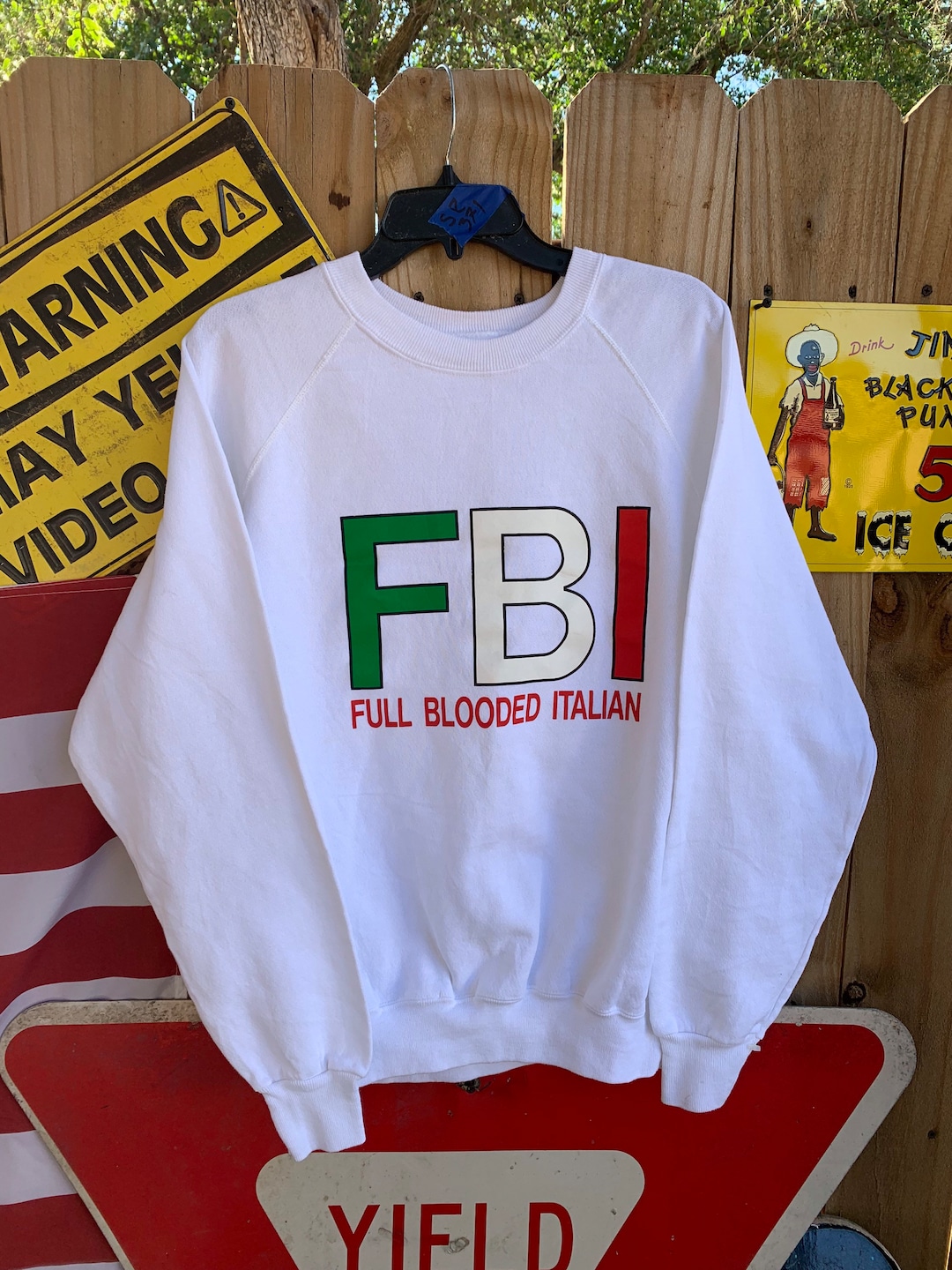 Vintage 80s FBI Full Blooded Italian Sweatshirt Size XXL, Unisex ...