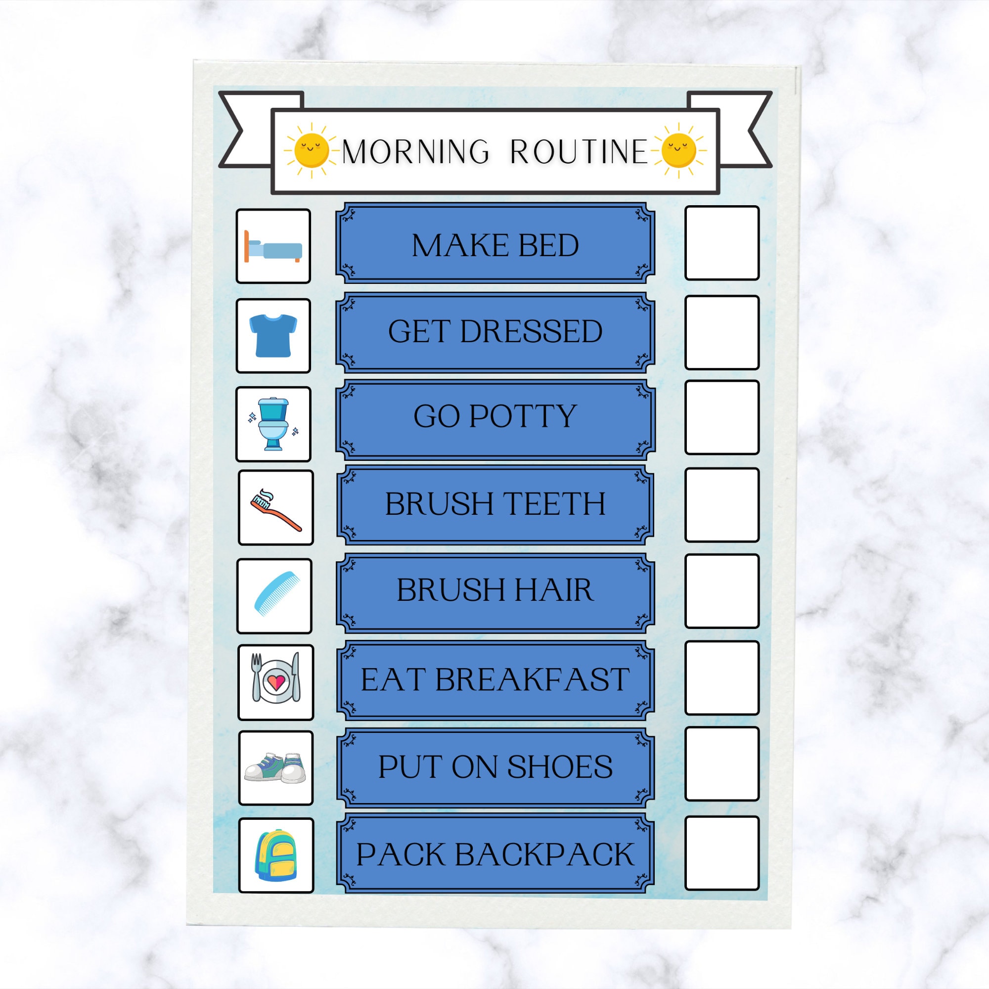 Editable KIDS BOYS Morning / Night Routine Template, Printable ...