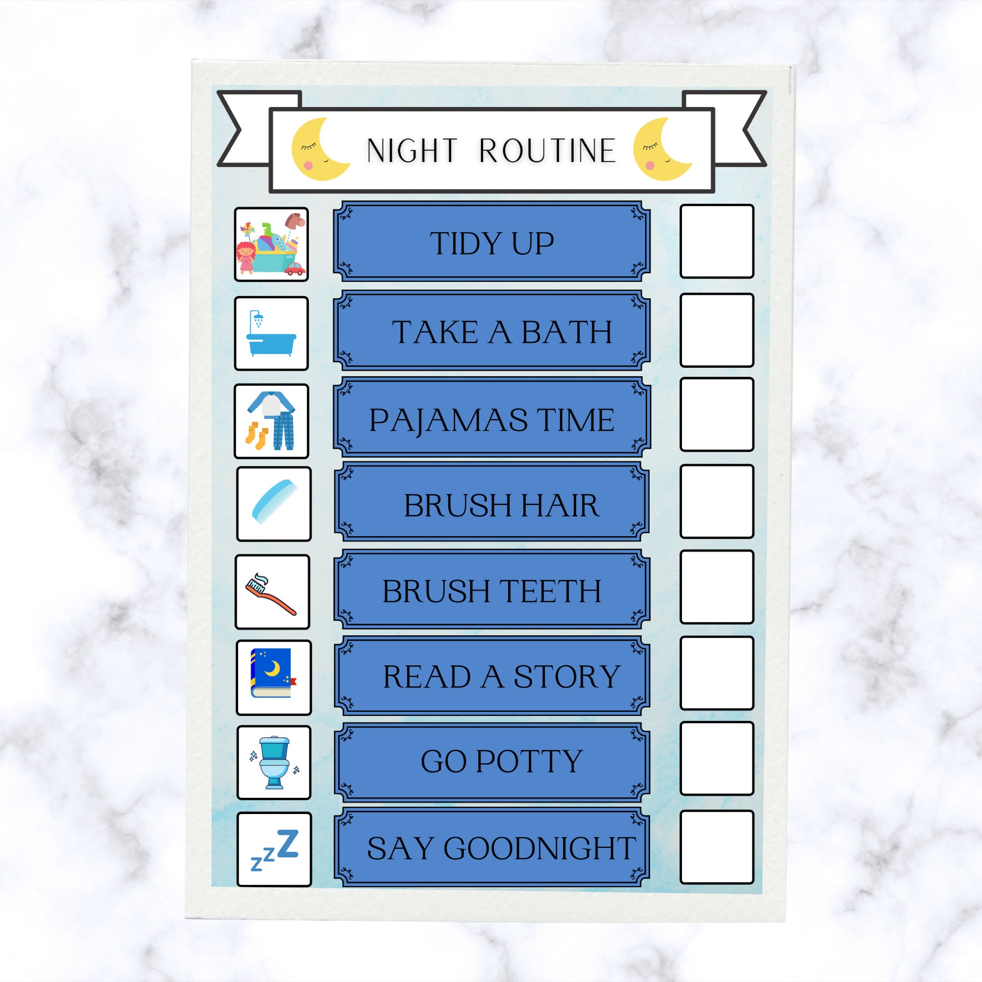 Editable KIDS BOYS Morning / Night Routine Template, Printable ...