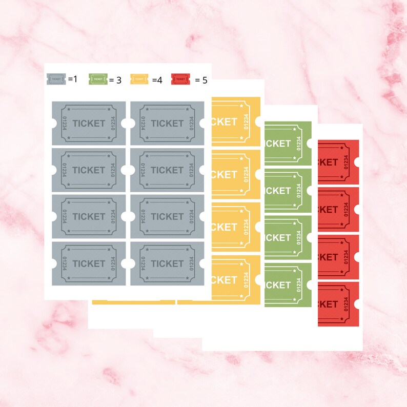 EDITABLE Reward Chart for Kids Ticket System, tickets Included Digital ...