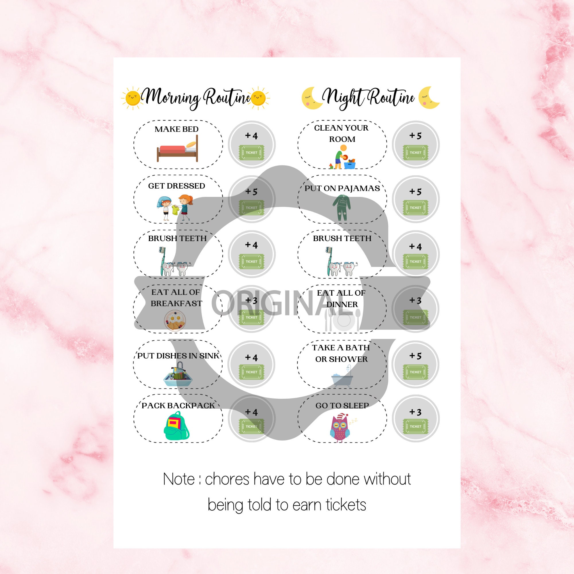 EDITABLE Reward Chart for Kids Ticket System tickets | Etsy UK