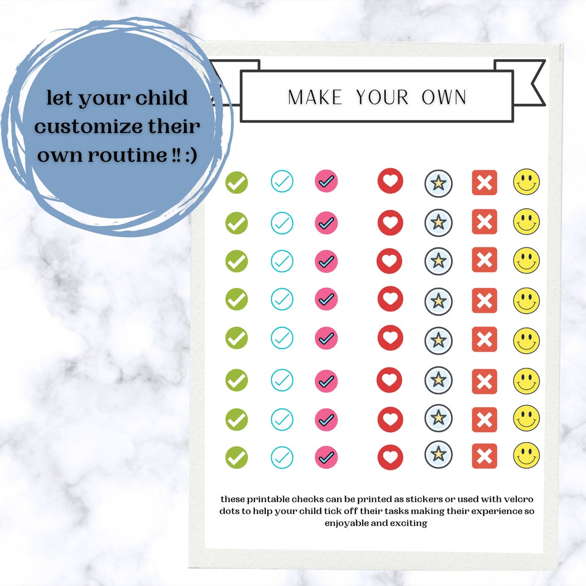 EDITABLE KIDS GIRLS Morning / Night Routine Charts, Printable Checklist ...