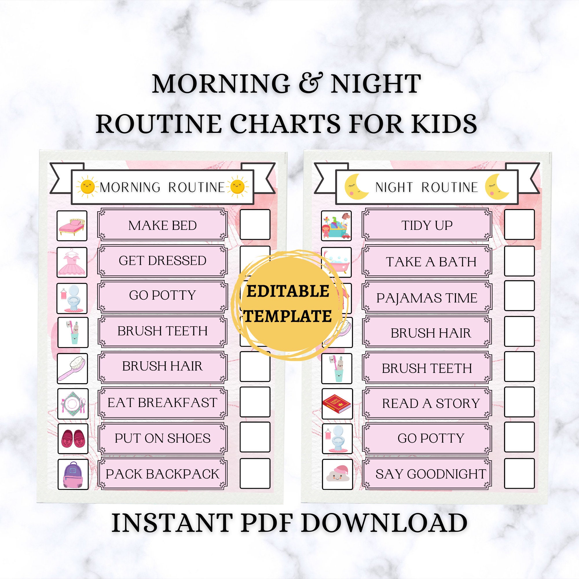 Morning Routine Checklist For Girls