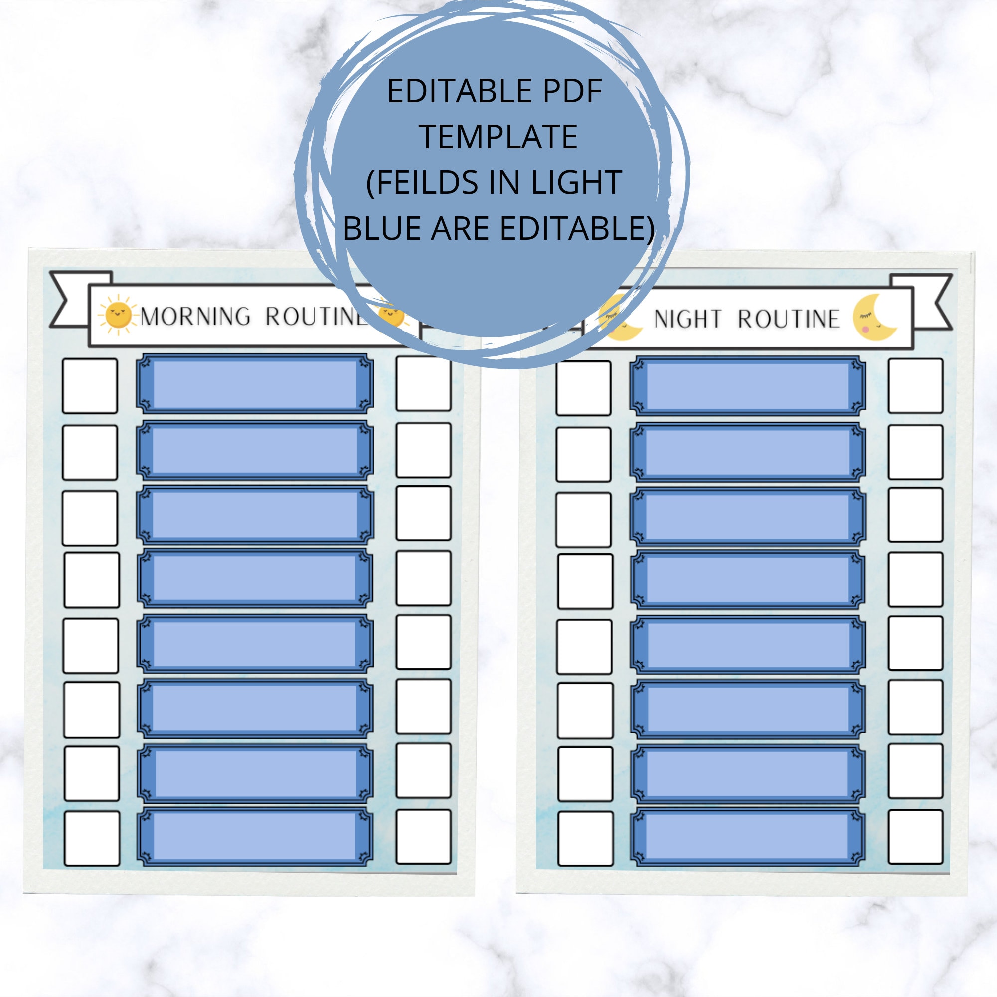 Editable KIDS BOYS Morning / Night Routine Template, Printable ...