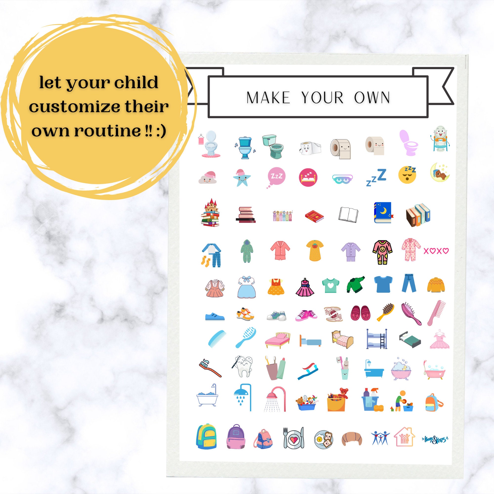 EDITABLE KIDS GIRLS Morning / Night Routine Charts, Printable Checklist ...