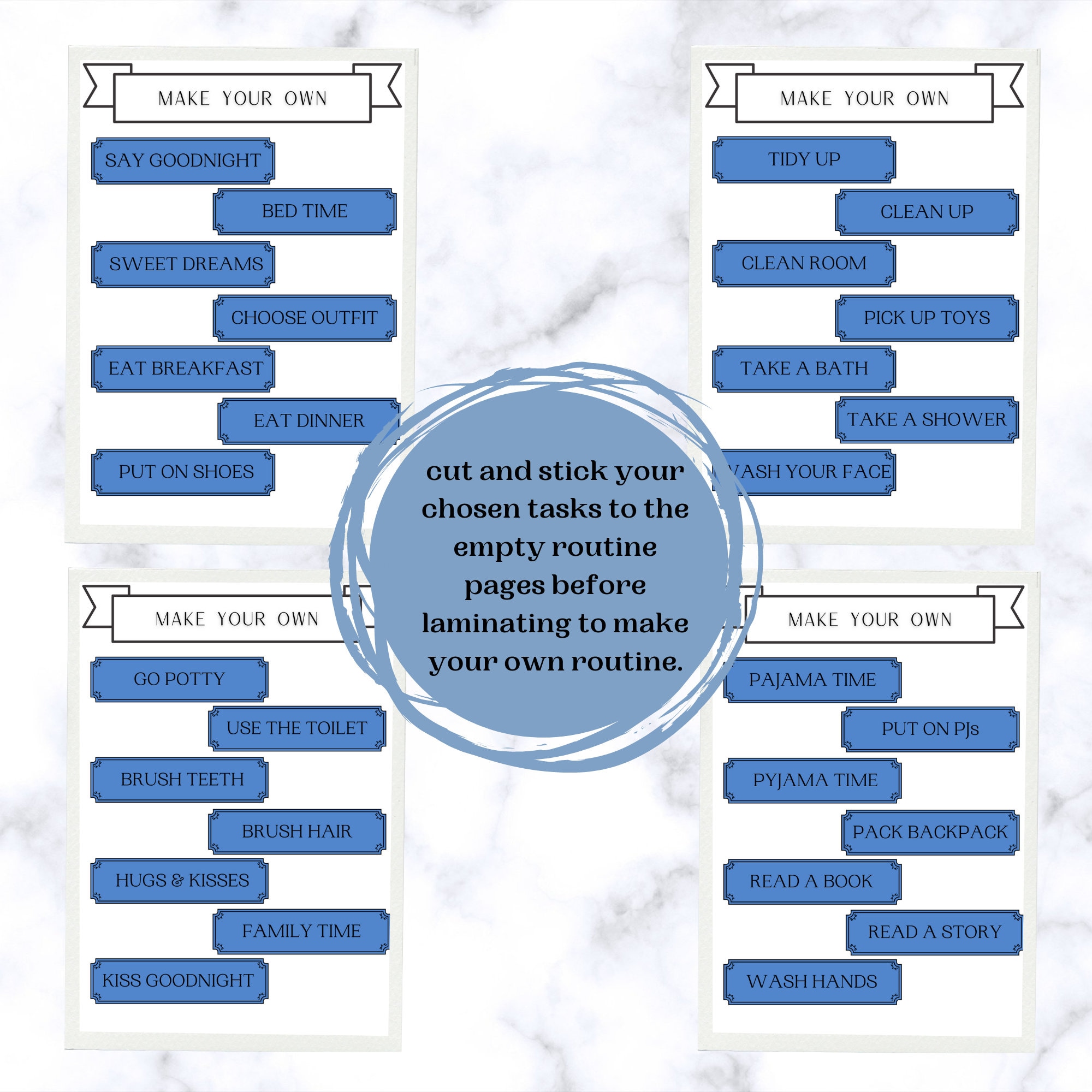 Editable KIDS BOYS Morning / Night Routine Template, Printable ...