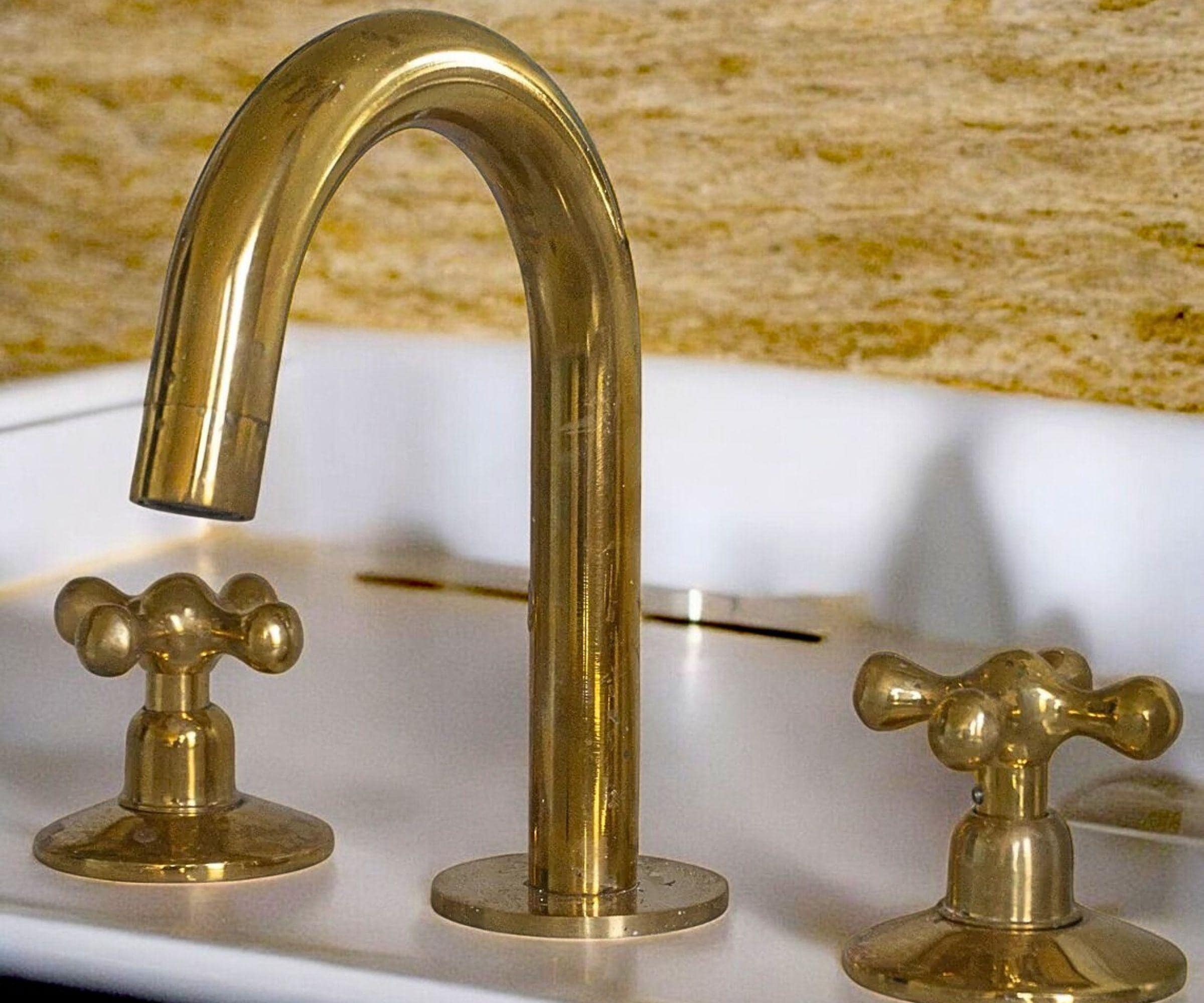 Unlacquered Brass Sink Faucet – Widespread Design - Etsy
