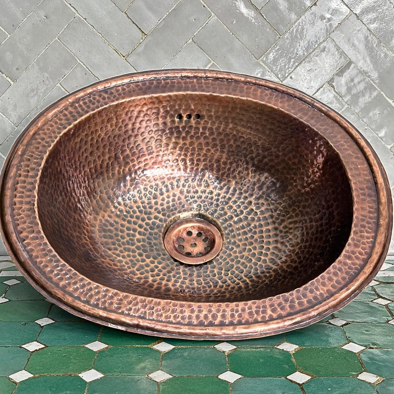 Aged Copper Drop in Sink - Etsy UK