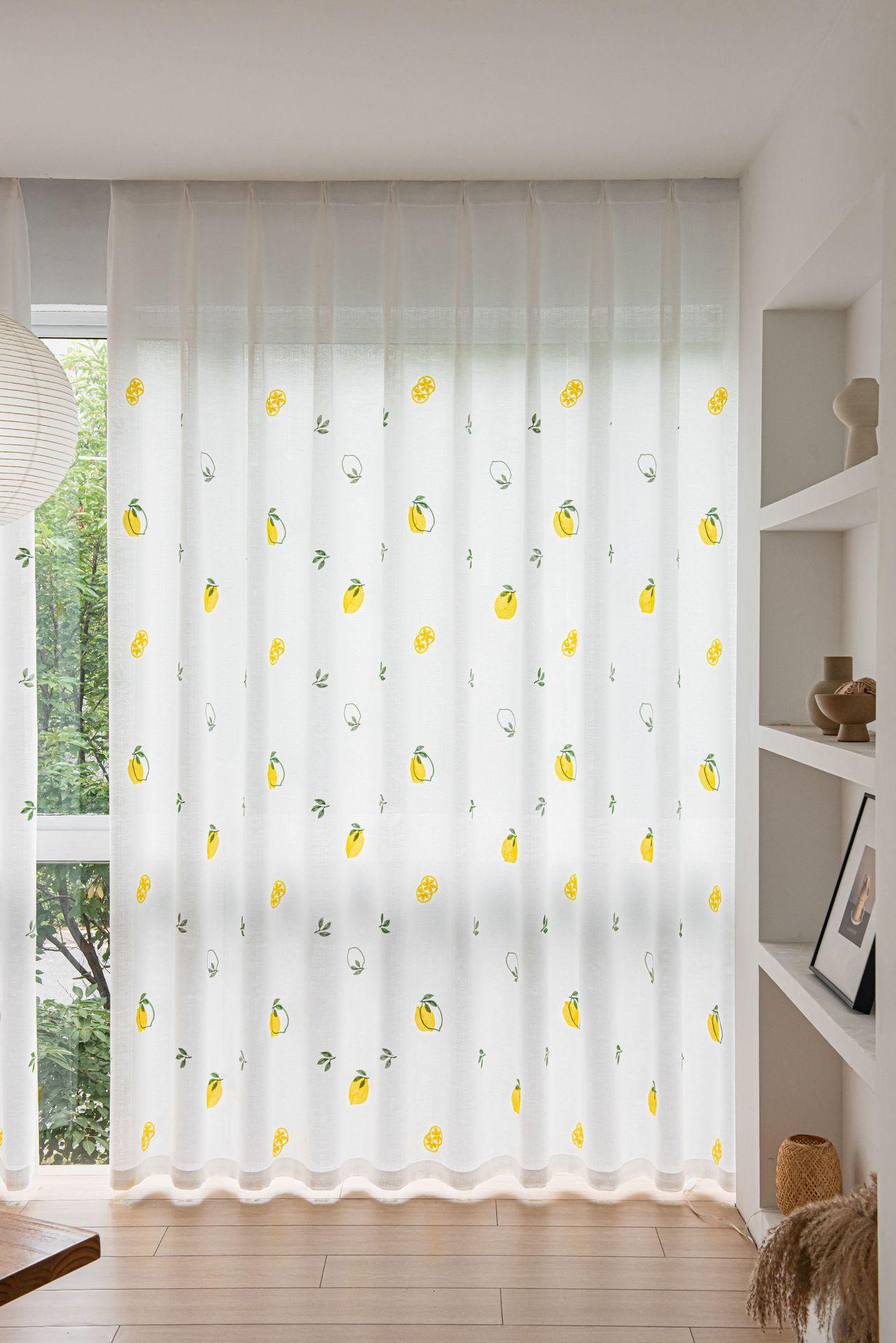 Custom Curtains Lemon Net Sheer Voile Curtain for Bedroom Living Room ...