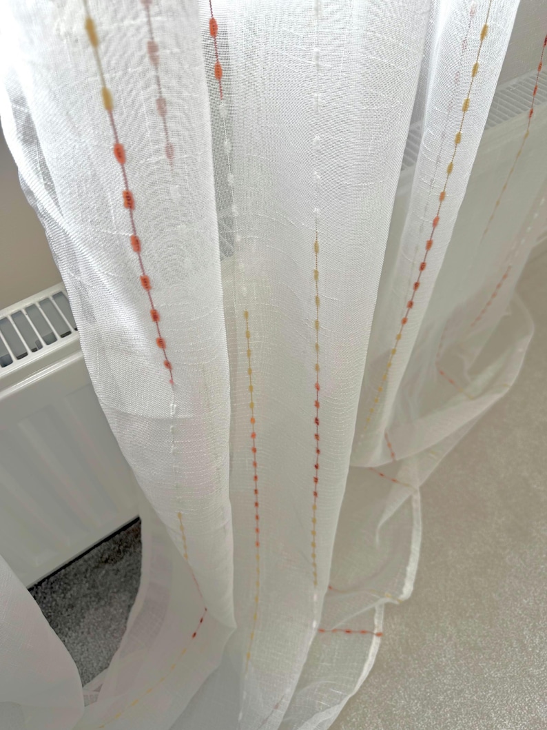 Custom Curtains Colours Stripe Net Sheer Voile Curtain for Bedroom ...