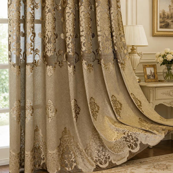 Damask Curtains - Etsy