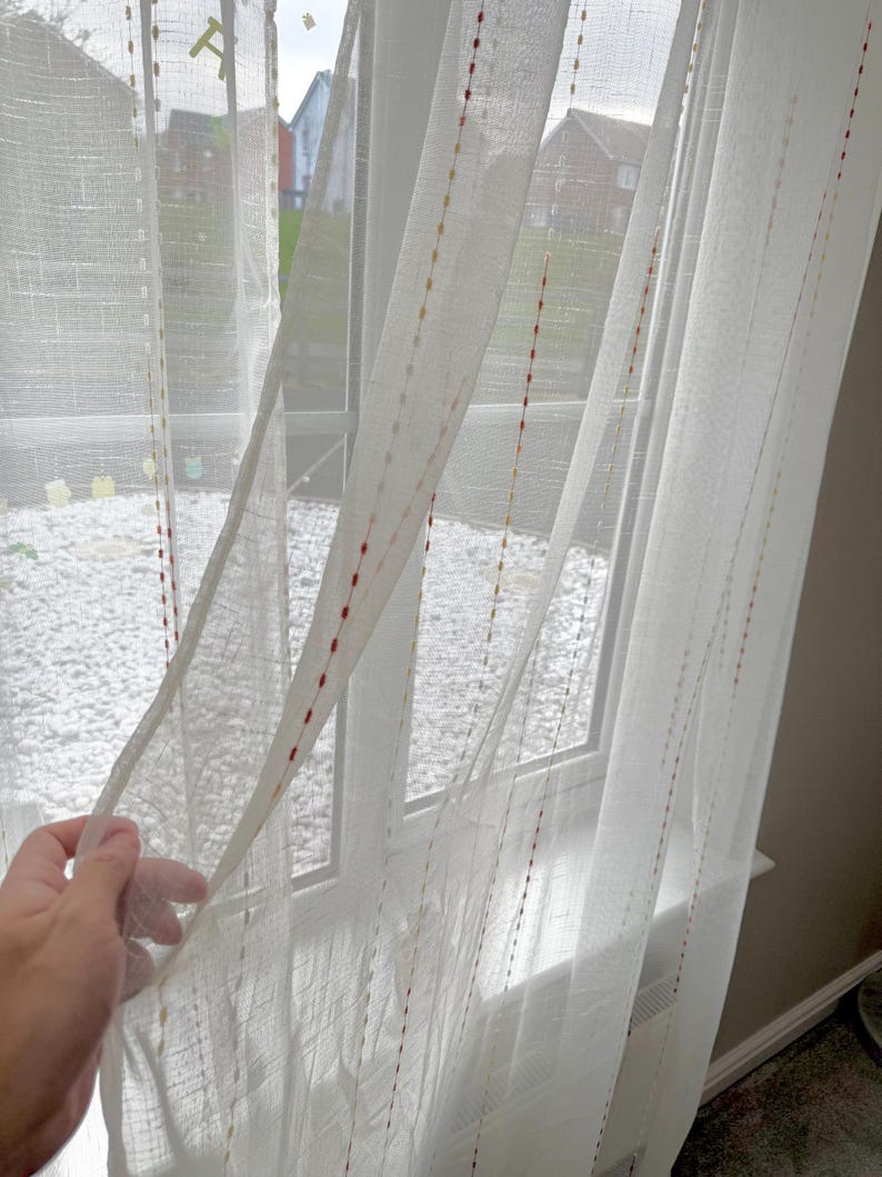 Custom Curtains Colours Stripe Net Sheer Voile Curtain for Bedroom ...